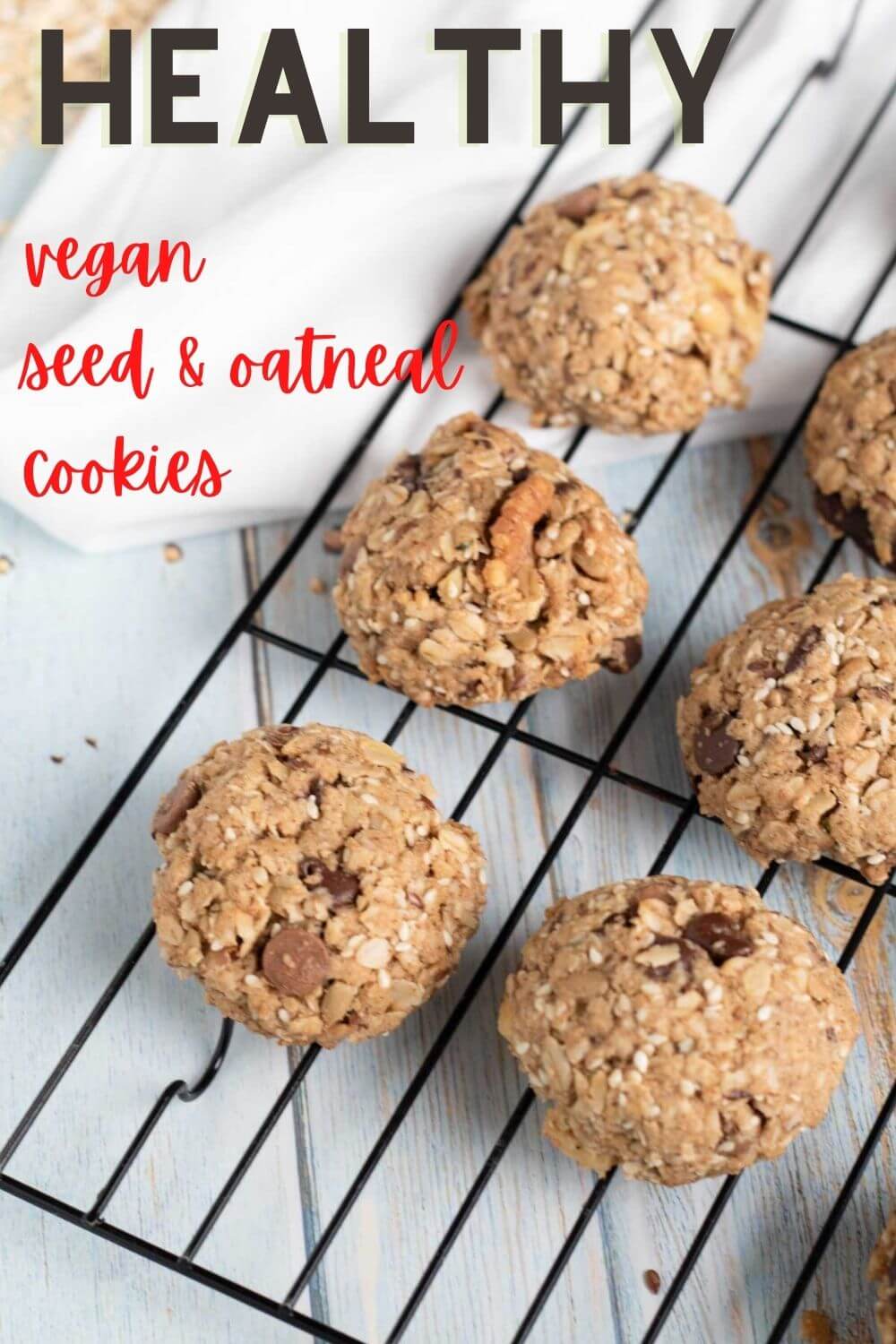 Healthy Vegan Oatmeal Cookies with Dark Chocolate | The In Fine Balance ...