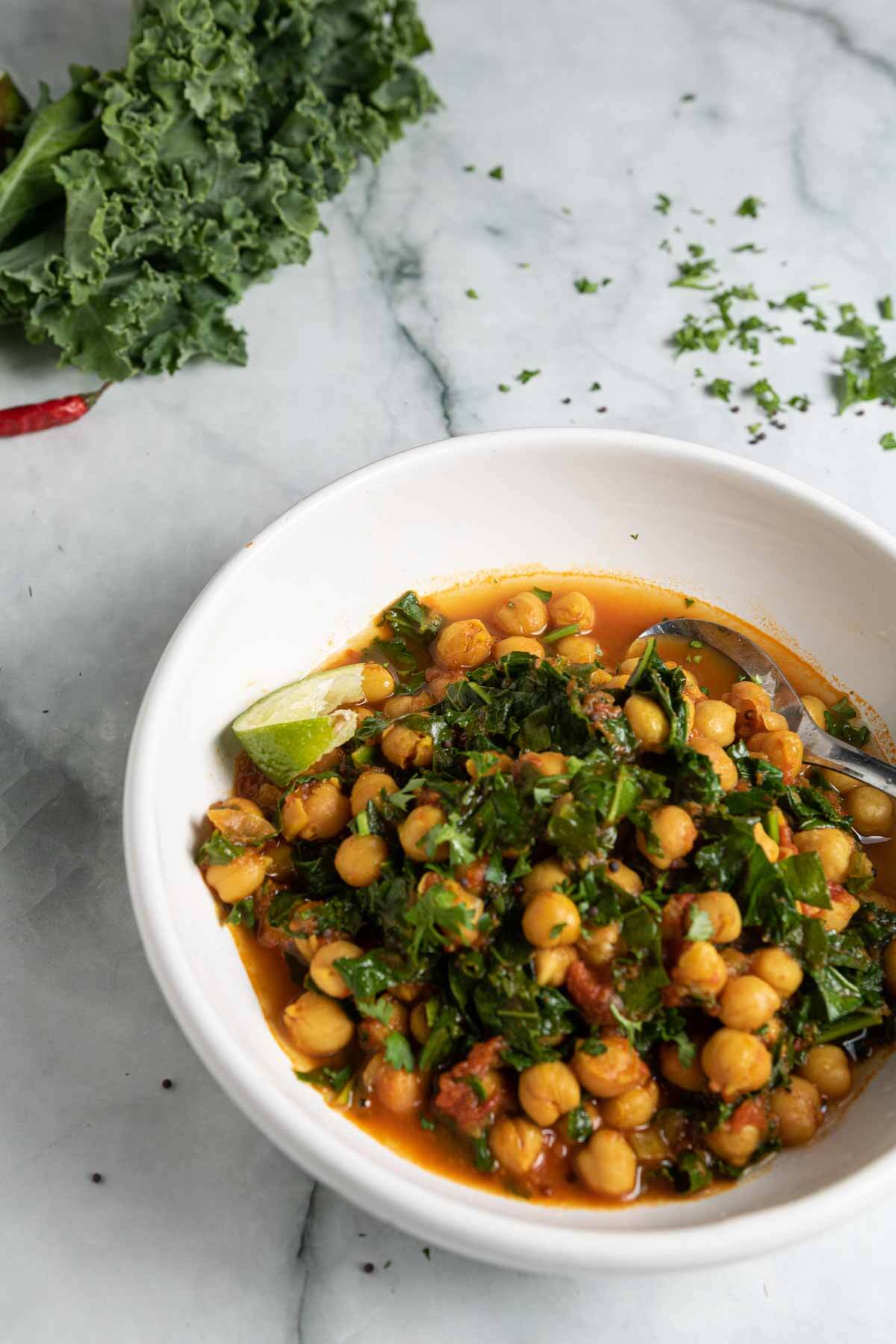 Golden Chickpea Stew with Kale | The In Fine Balance Food Blog