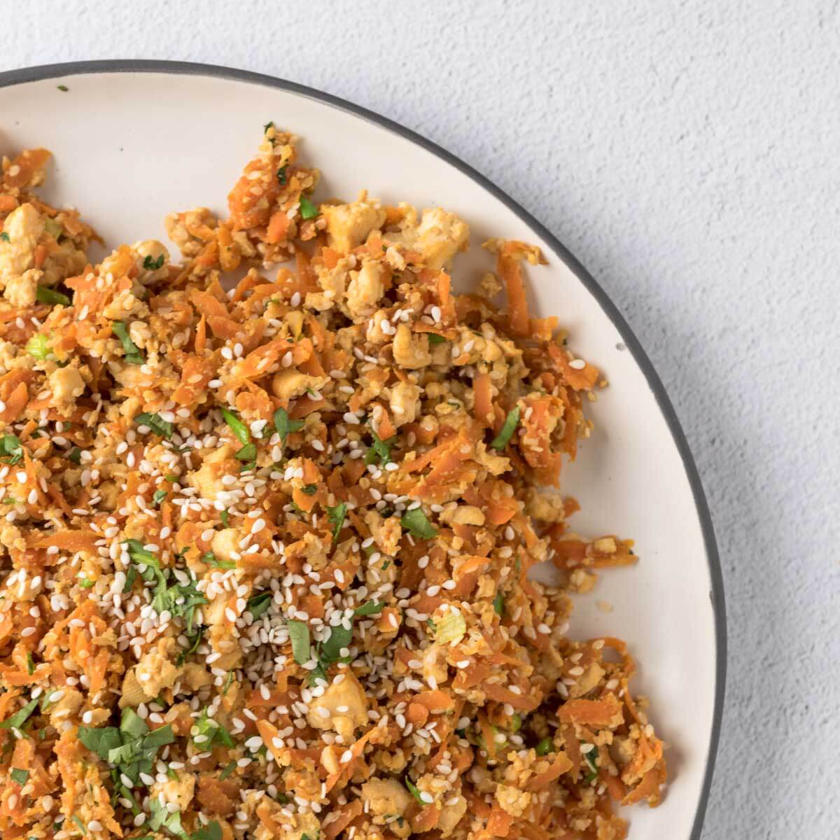Simple Tofu Scramble with Carrots | The In Fine Balance Food Blog