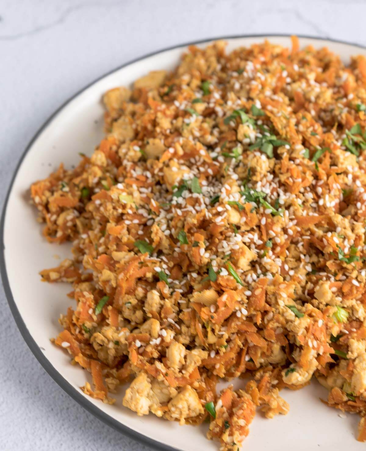 Simple Tofu Scramble with Carrots | The In Fine Balance Food Blog