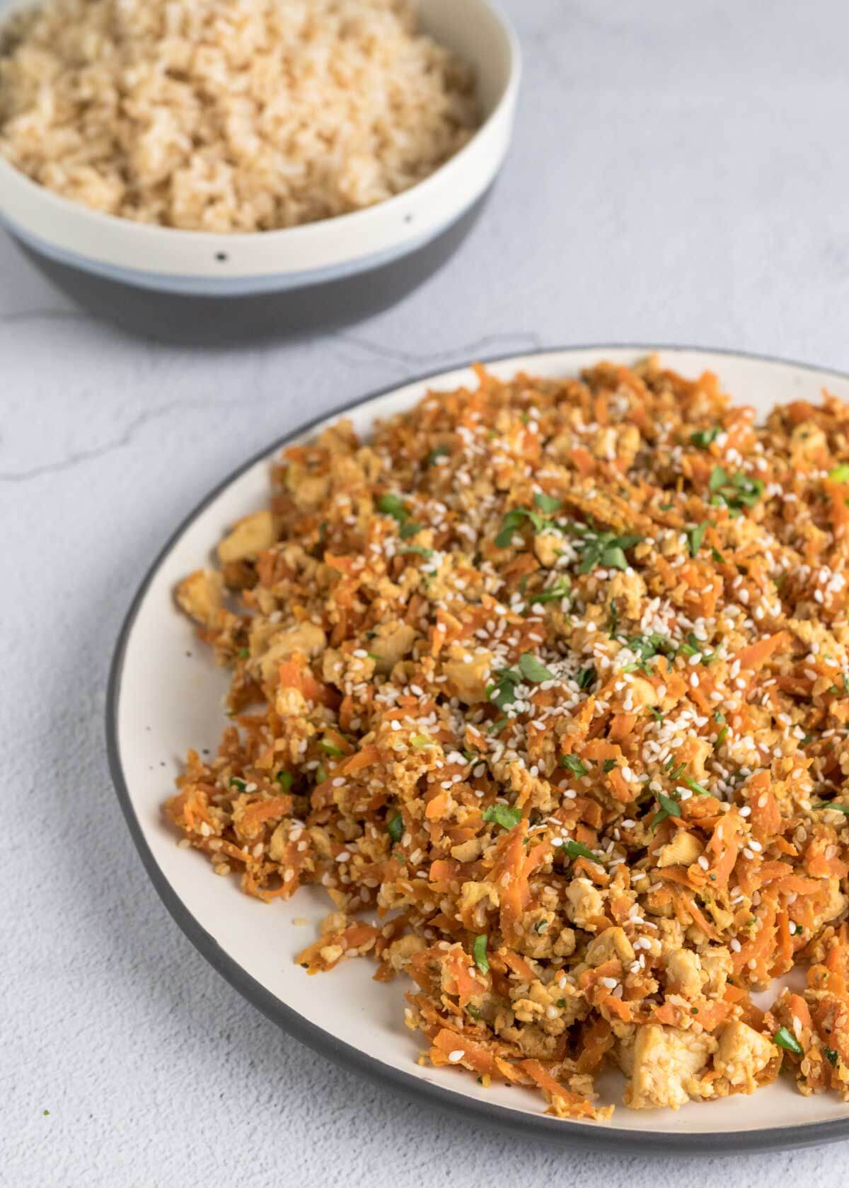Simple Tofu Scramble with Carrots | The In Fine Balance Food Blog