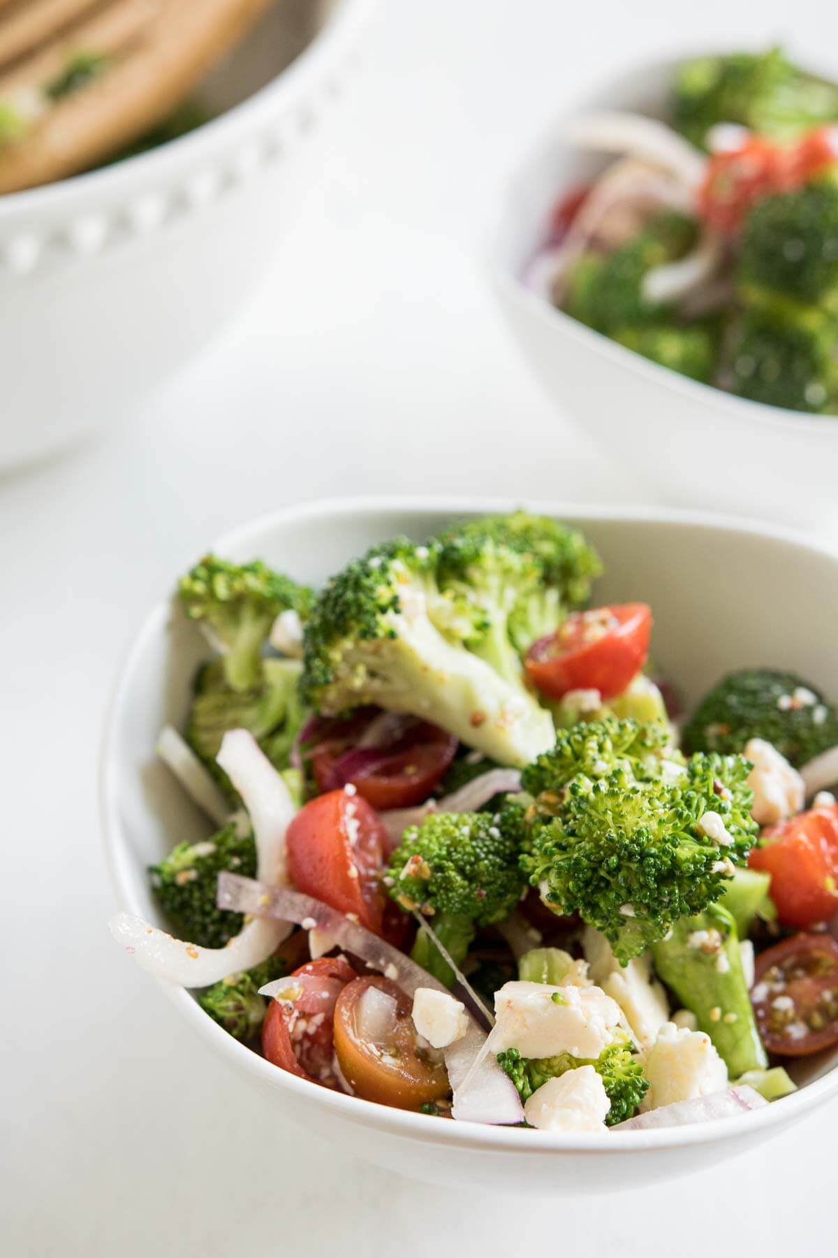 Broccoli Salad with Feta Cheese and Cherry Tomatoes | The In Fine ...