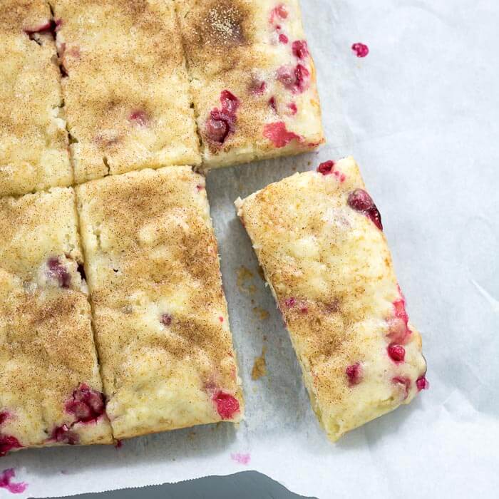 Vegan Cranberry Ginger Snack Cake | The In Fine Balance Food Blog