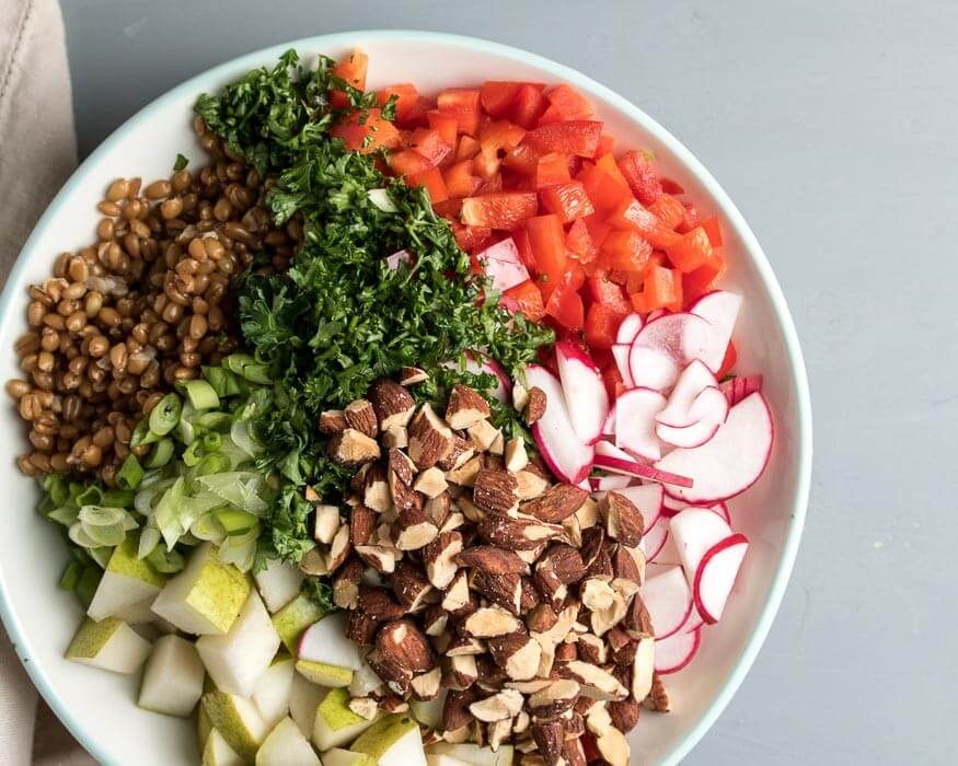 Simple Wheat Berry Lunch Bowl | The In Fine Balance Food Blog