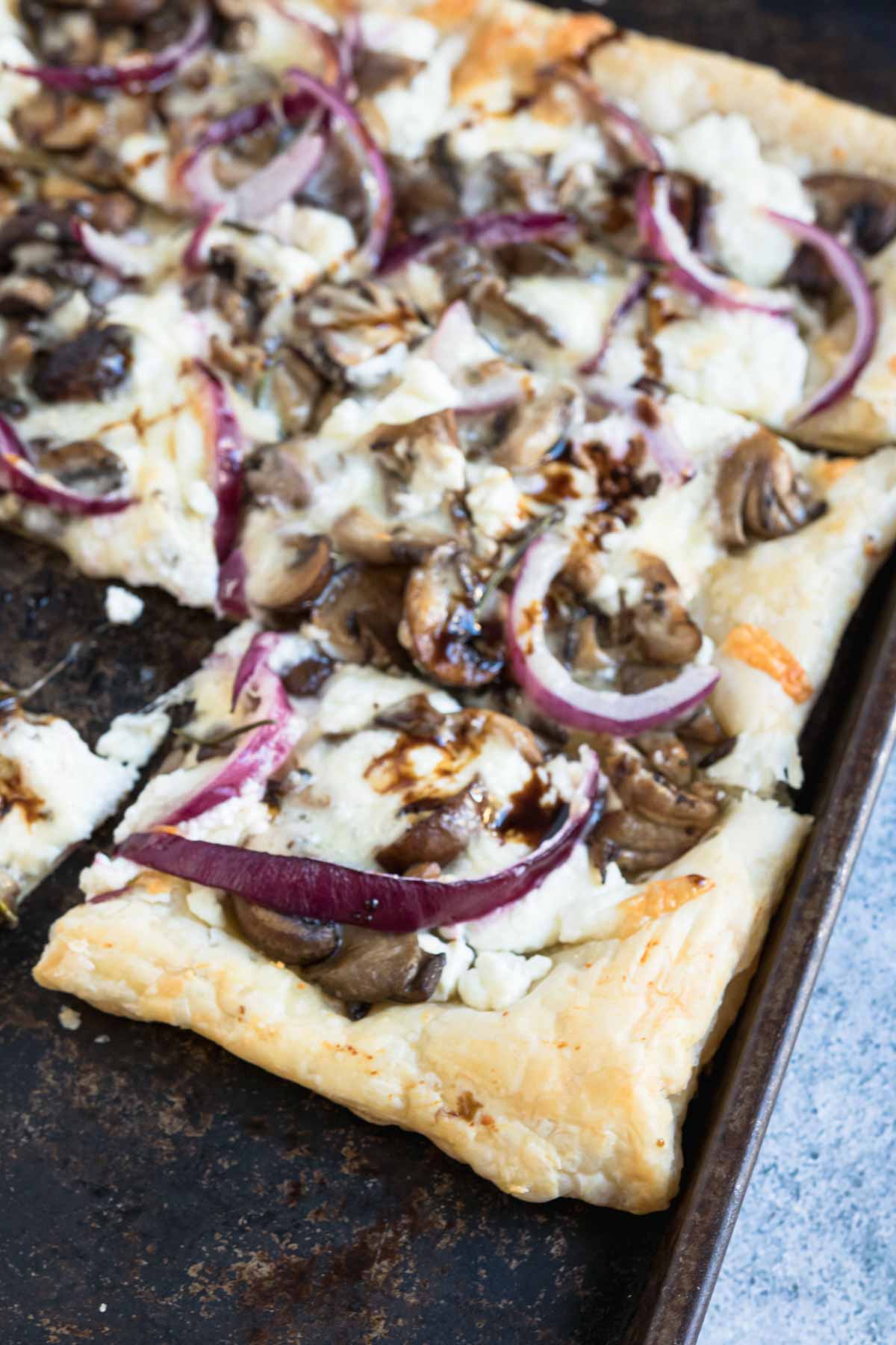 Wild Mushroom Goat Cheese Pizza | The In Fine Balance Food Blog