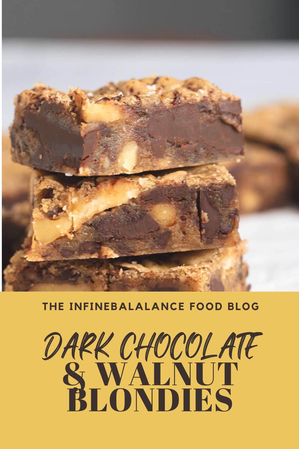 Dark Chocolate Walnut Blondies | The In Fine Balance Food Blog